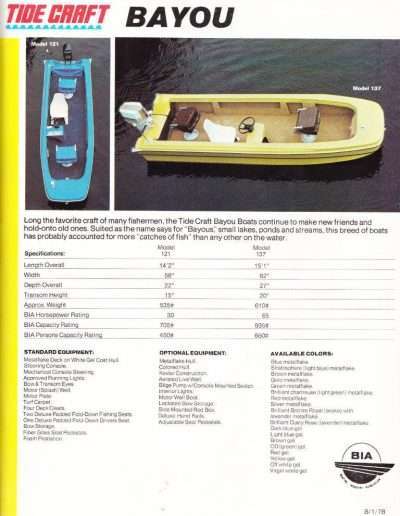 Tide Craft Catalog 1979 - Bass Fishing Archives Bass Boat Catalogs