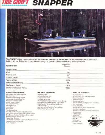Tide Craft Catalog 1979 - Bass Fishing Archives Bass Boat Catalogs