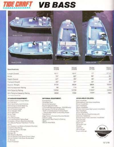 Tide Craft Catalog 1979 - Bass Fishing Archives Bass Boat Catalogs