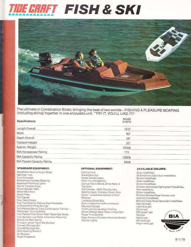 Tide Craft Catalog 1979 - Bass Fishing Archives Bass Boat Catalogs