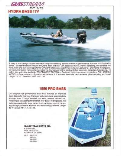 Glasstream Catalog 1985 - Bass Fishing Archives Bass Boat Catalogs