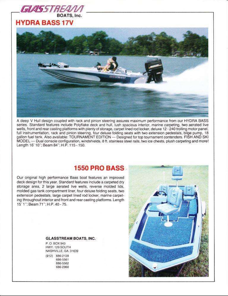 Glasstream Catalog 1985 - Bass Fishing Archives Bass Boat Catalogs