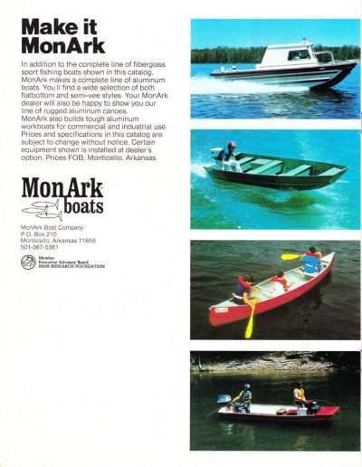 MonArk Boats Catalog 1975 - Bass Fishing Archives Bass Boat Catalogs