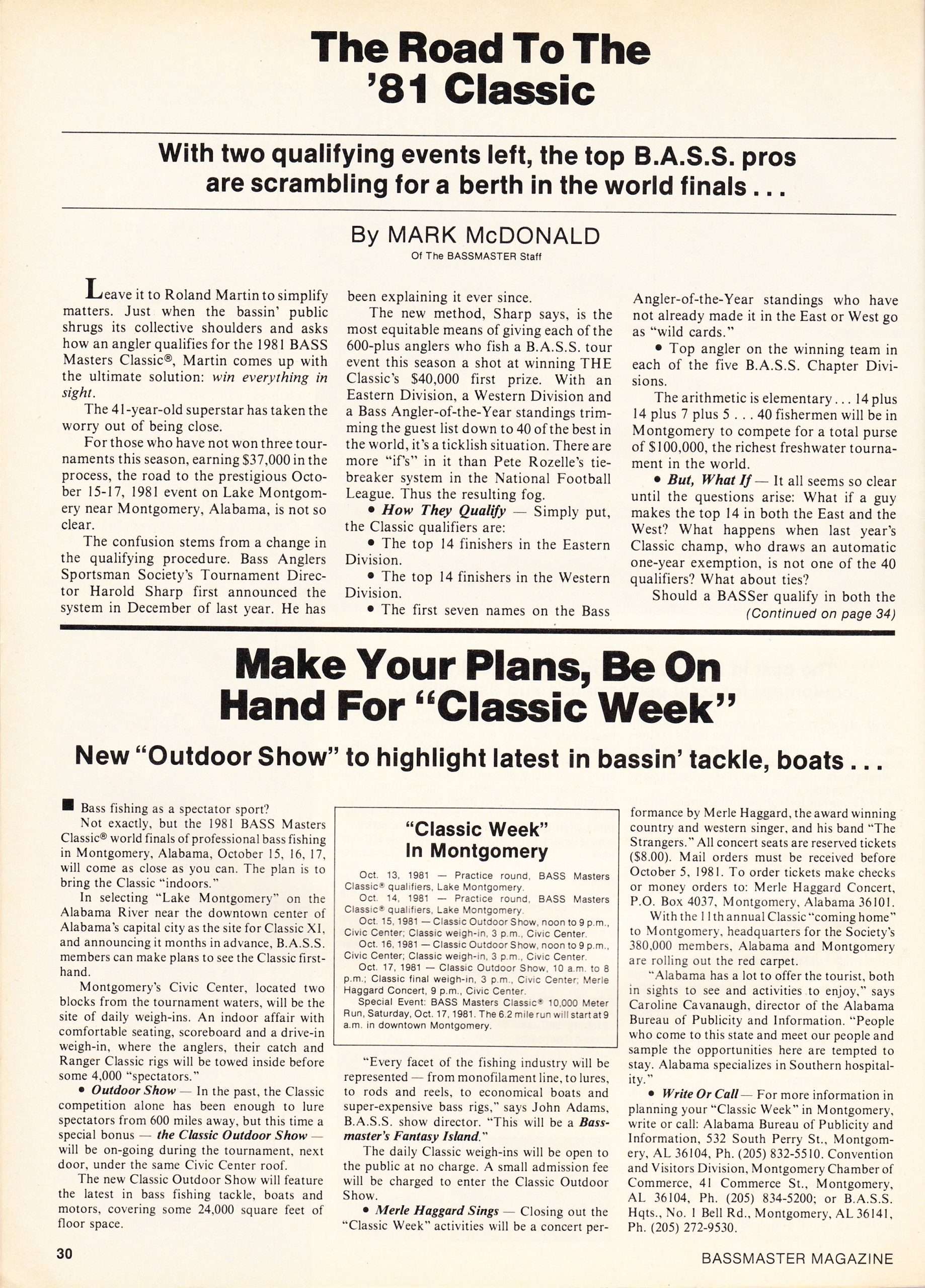 1981 Bassmaster Trail – Part 2 - Bass Fishing Archives B.A.S.S.