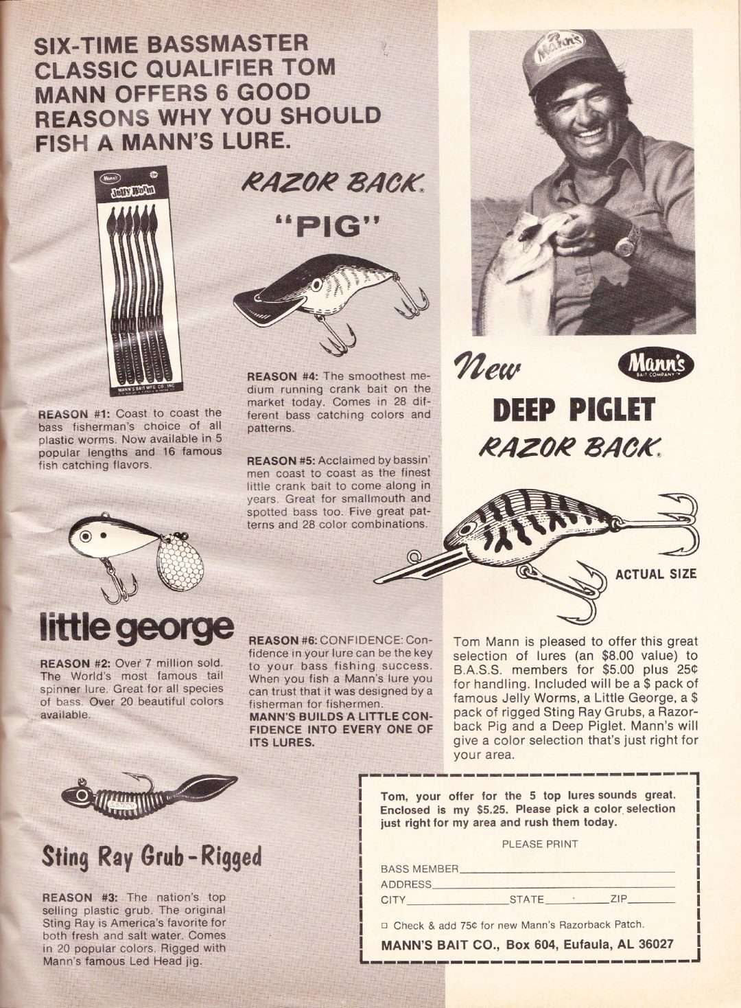Mann’s Bait Company 1979 - Bass Fishing Archives Retro Ads