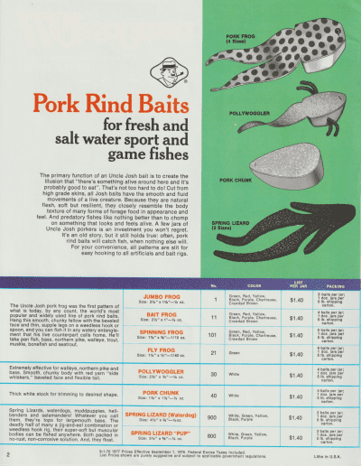 Uncle Josh 1977 Catalog - Bass Fishing Archives Bass Tackle Catalogs