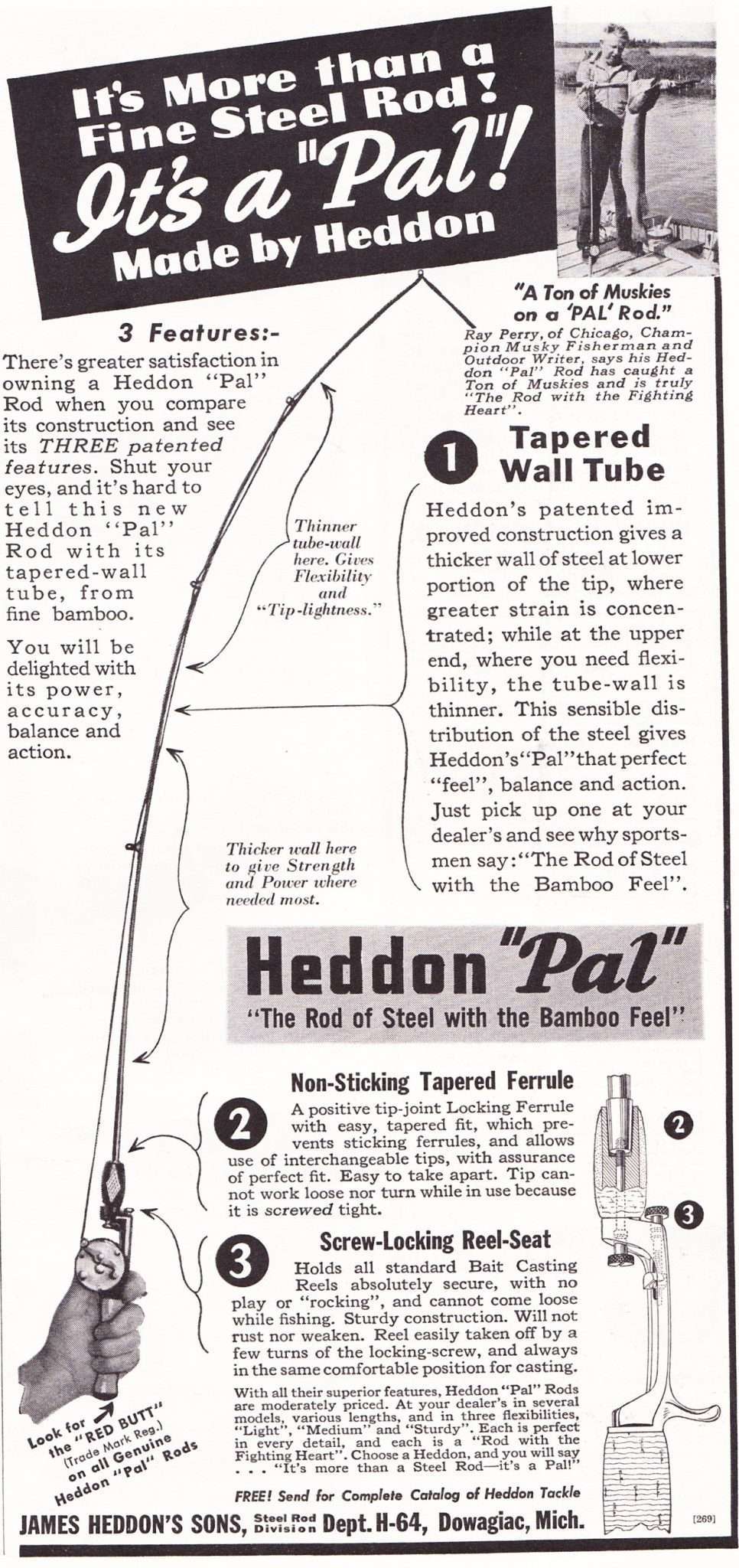 Heddon Rods 1940 - Bass Fishing Archives Retro Ads