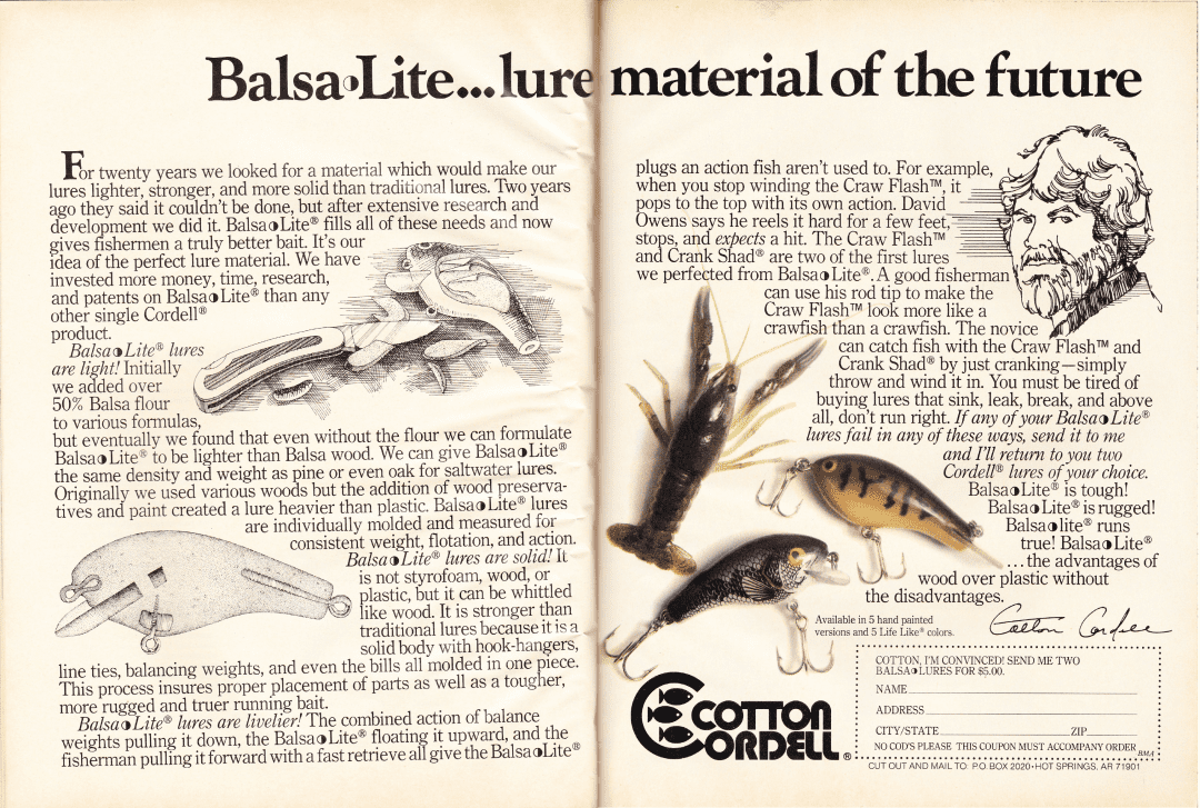 Cotton Cordell 1979 - Bass Fishing Archives Retro Ads