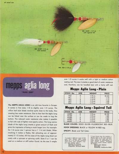 Mepps Catalog 1971-1972 - Bass Fishing Archives Tackle History