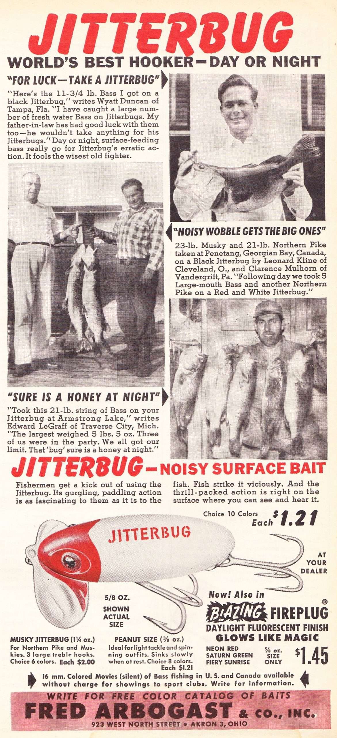 Jitterbug 1950 - Bass Fishing Archives Retro Ads