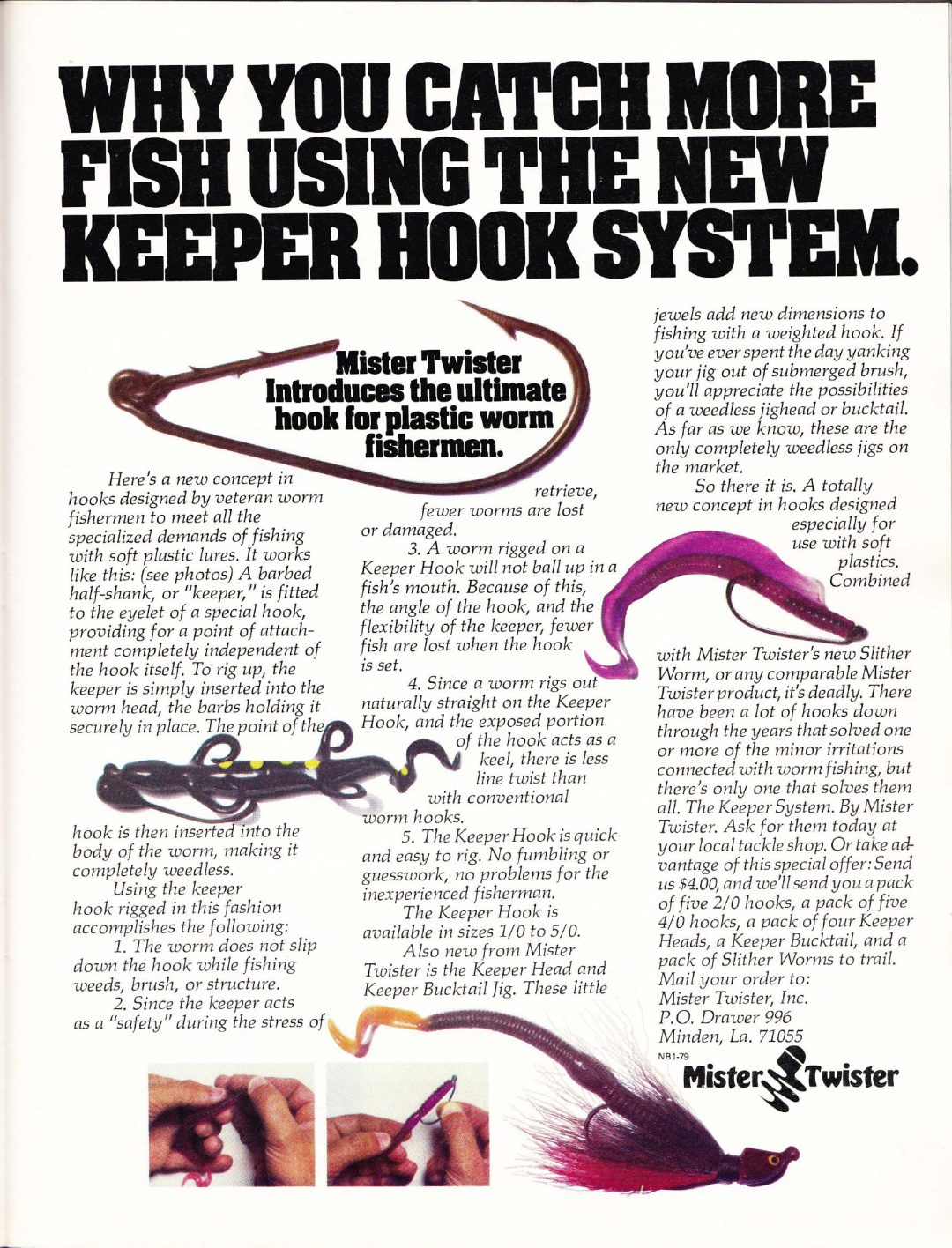 Mister Twister 1979 - Bass Fishing Archives Retro Ads