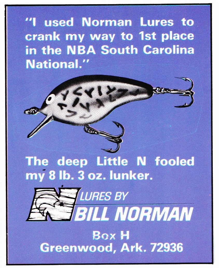 Bill Norman Lures 1977 - Bass Fishing Archives Tackle History