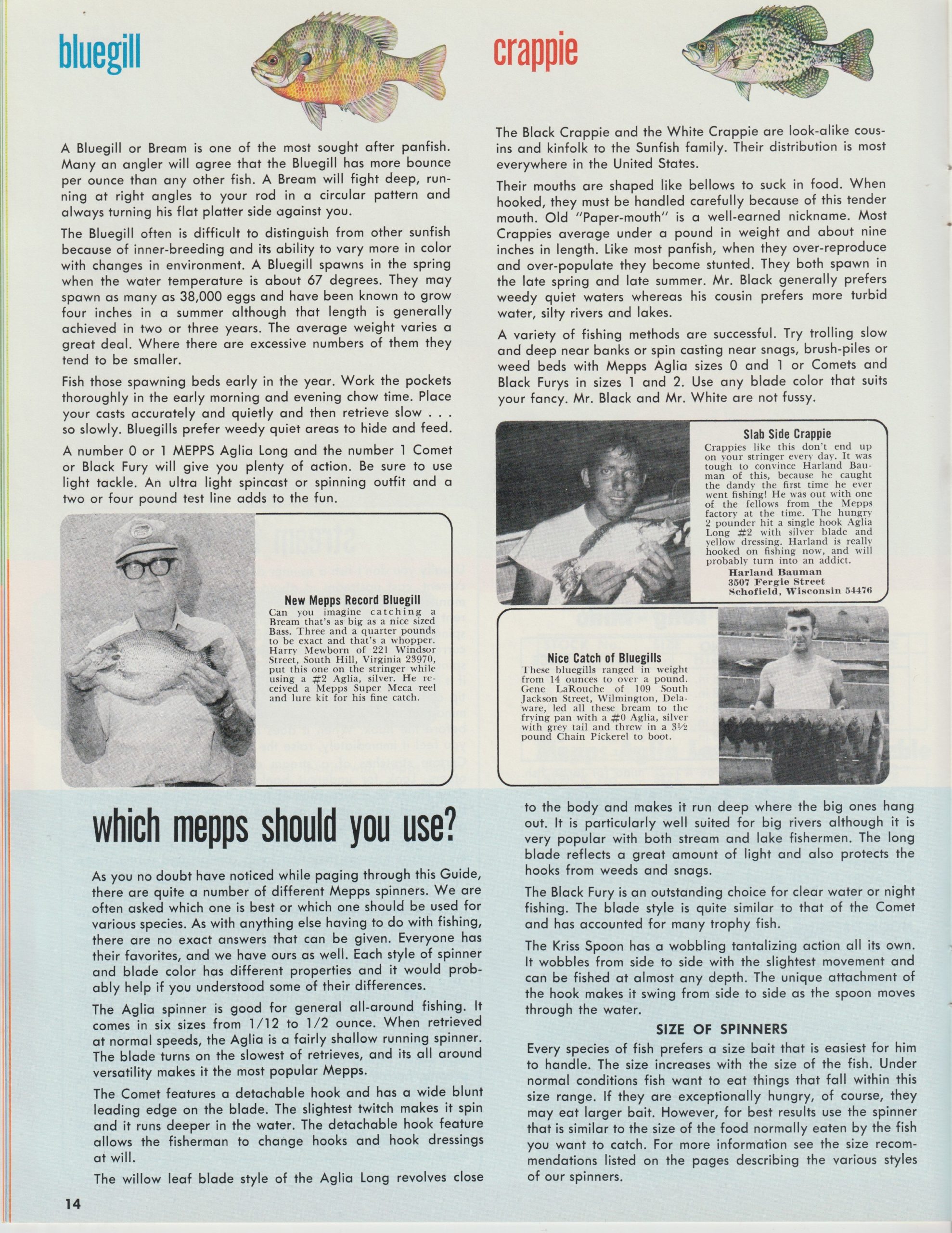 Mepps 50 Years Ago and Today - Bass Fishing Archives Bass Tackle Catalogs