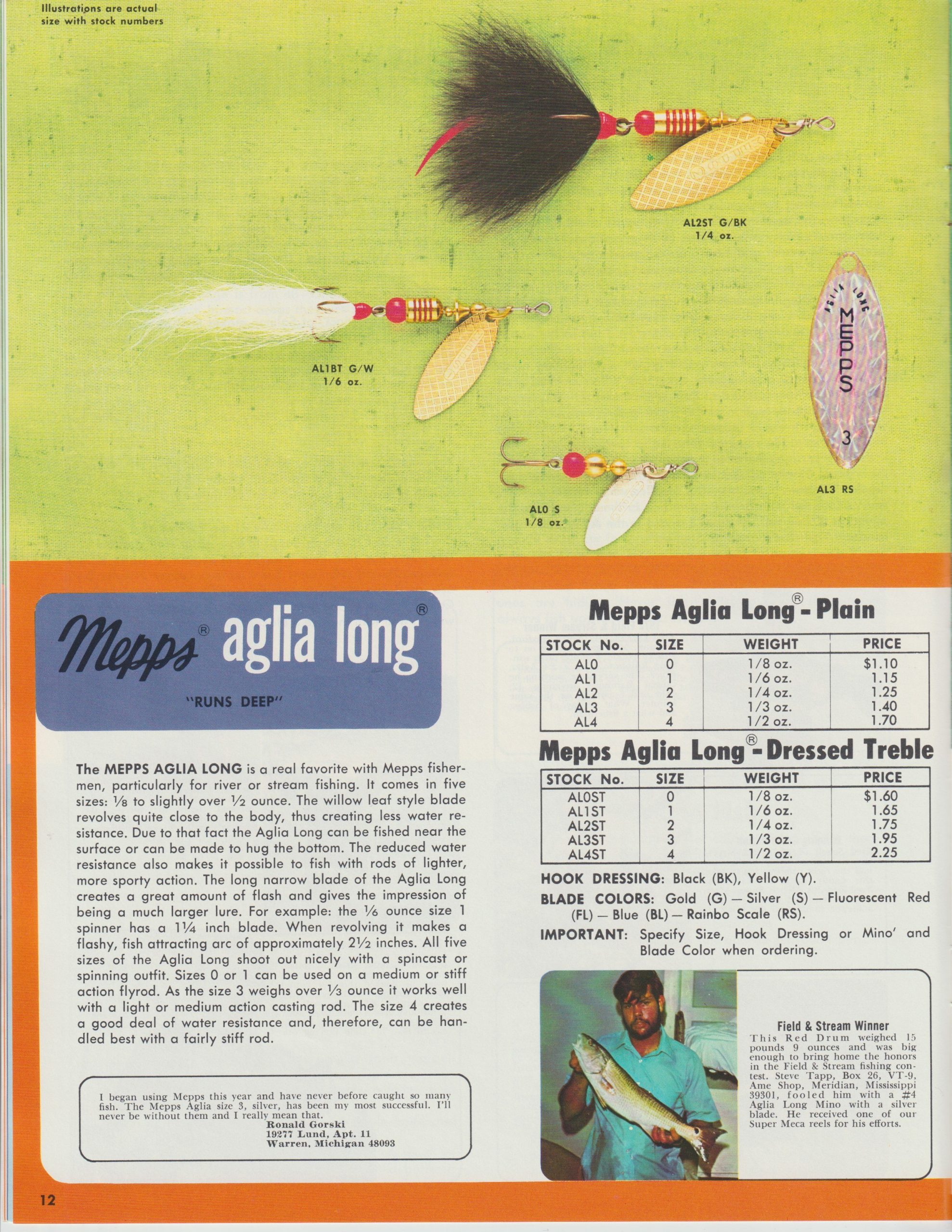 Mepps 50 Years Ago and Today - Bass Fishing Archives Bass Tackle Catalogs