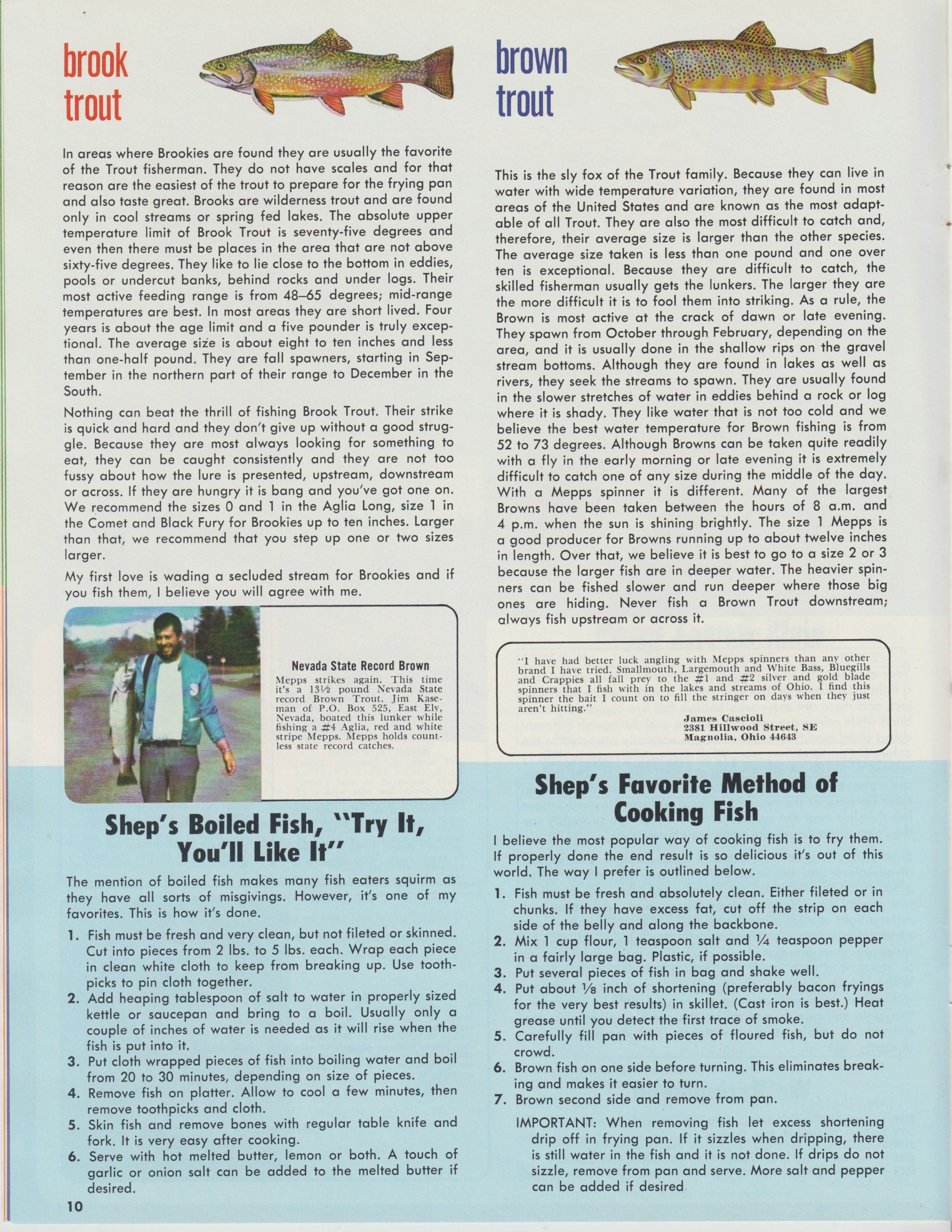Mepps 50 Years Ago and Today - Bass Fishing Archives Bass Tackle Catalogs