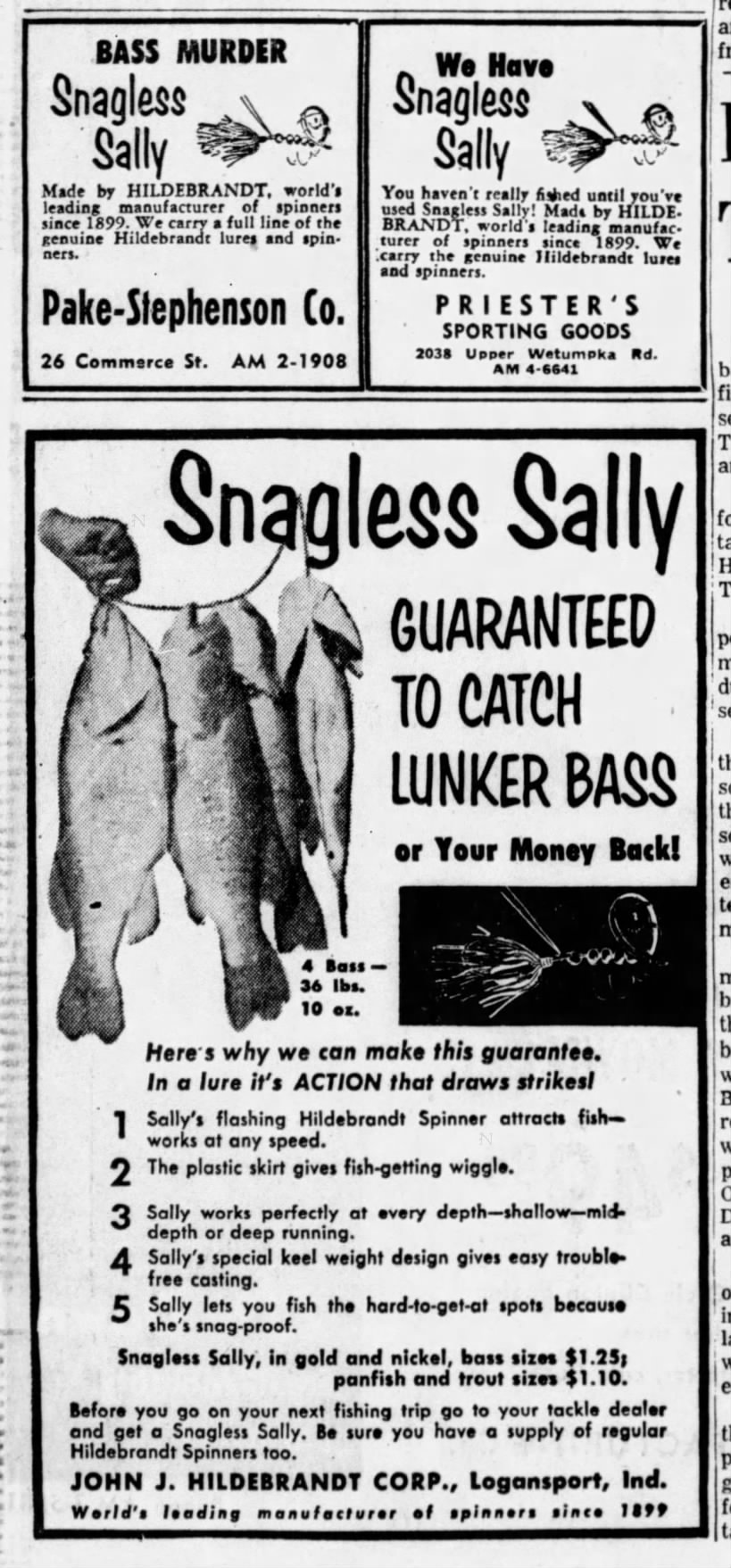 Vintage Hildebrandt Spinner Ads - Bass Fishing Archives Retro Ads