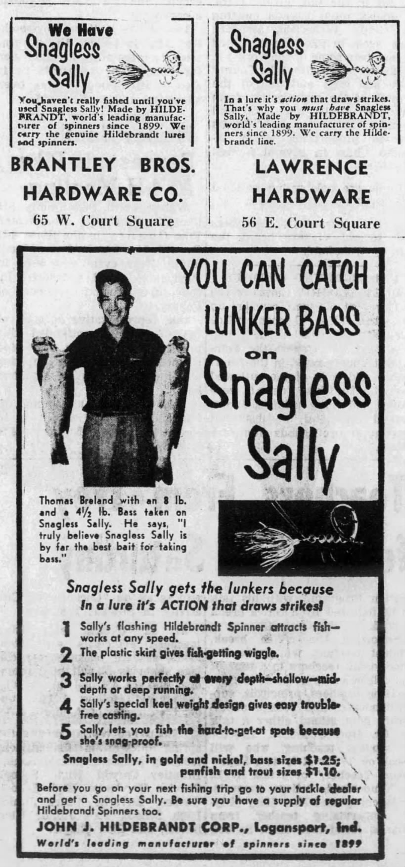 Vintage Hildebrandt Spinner Ads - Bass Fishing Archives Retro Ads