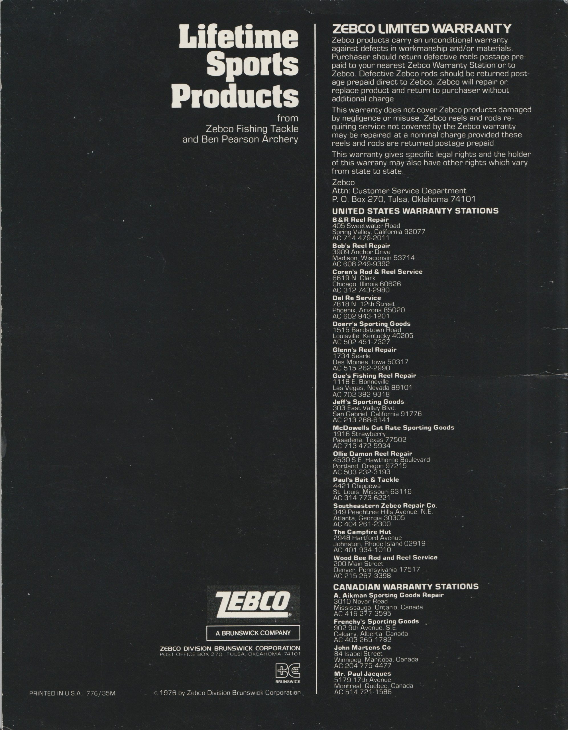 Zebco 1977 Catalog - Bass Fishing Archives