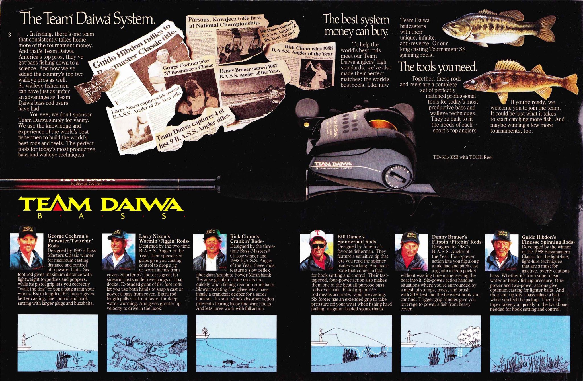 Team Daiwa 1990 - Bass Fishing Archives Retro Ads