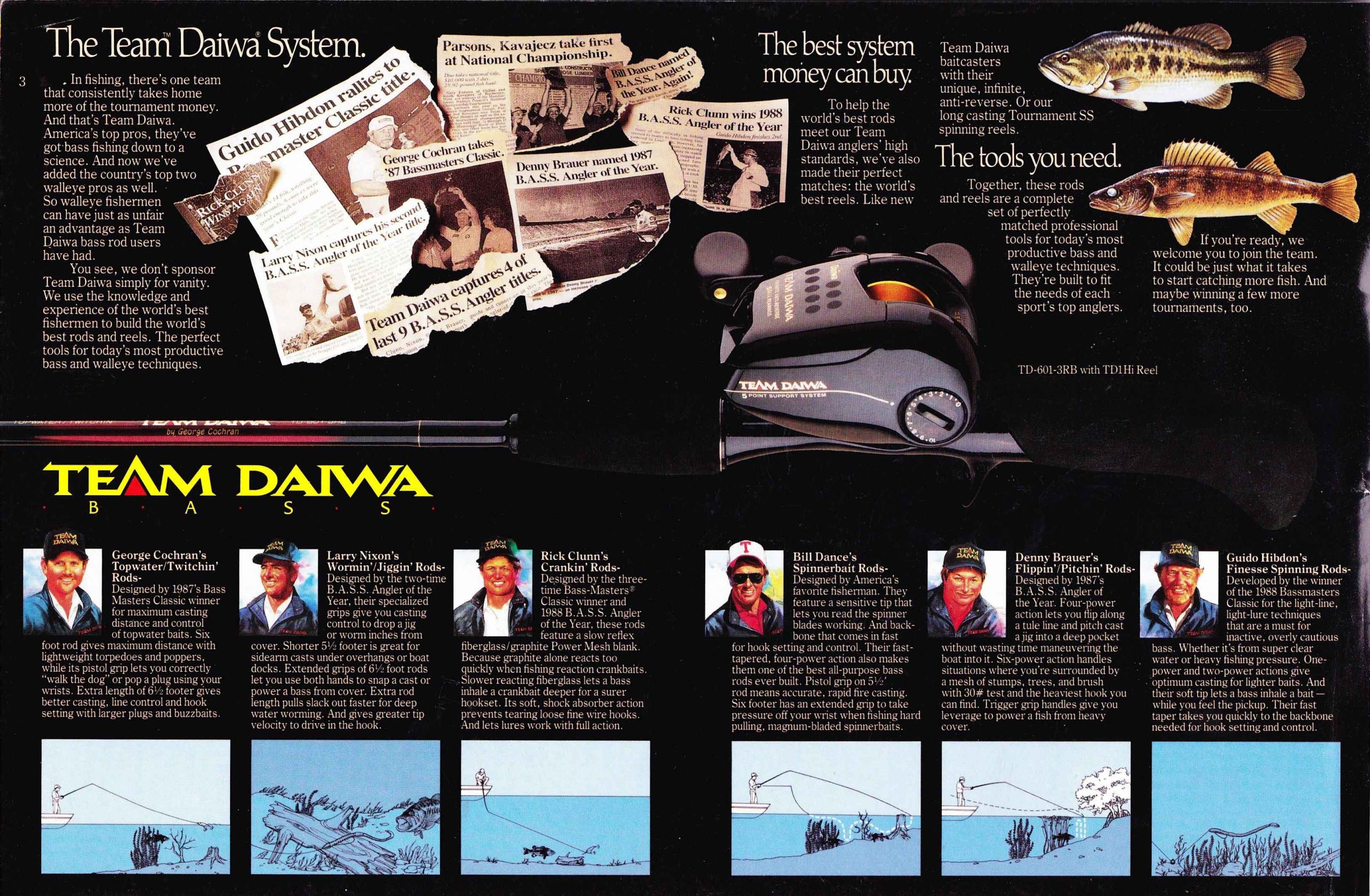 Team Daiwa 1990 - Bass Fishing Archives Retro Ads