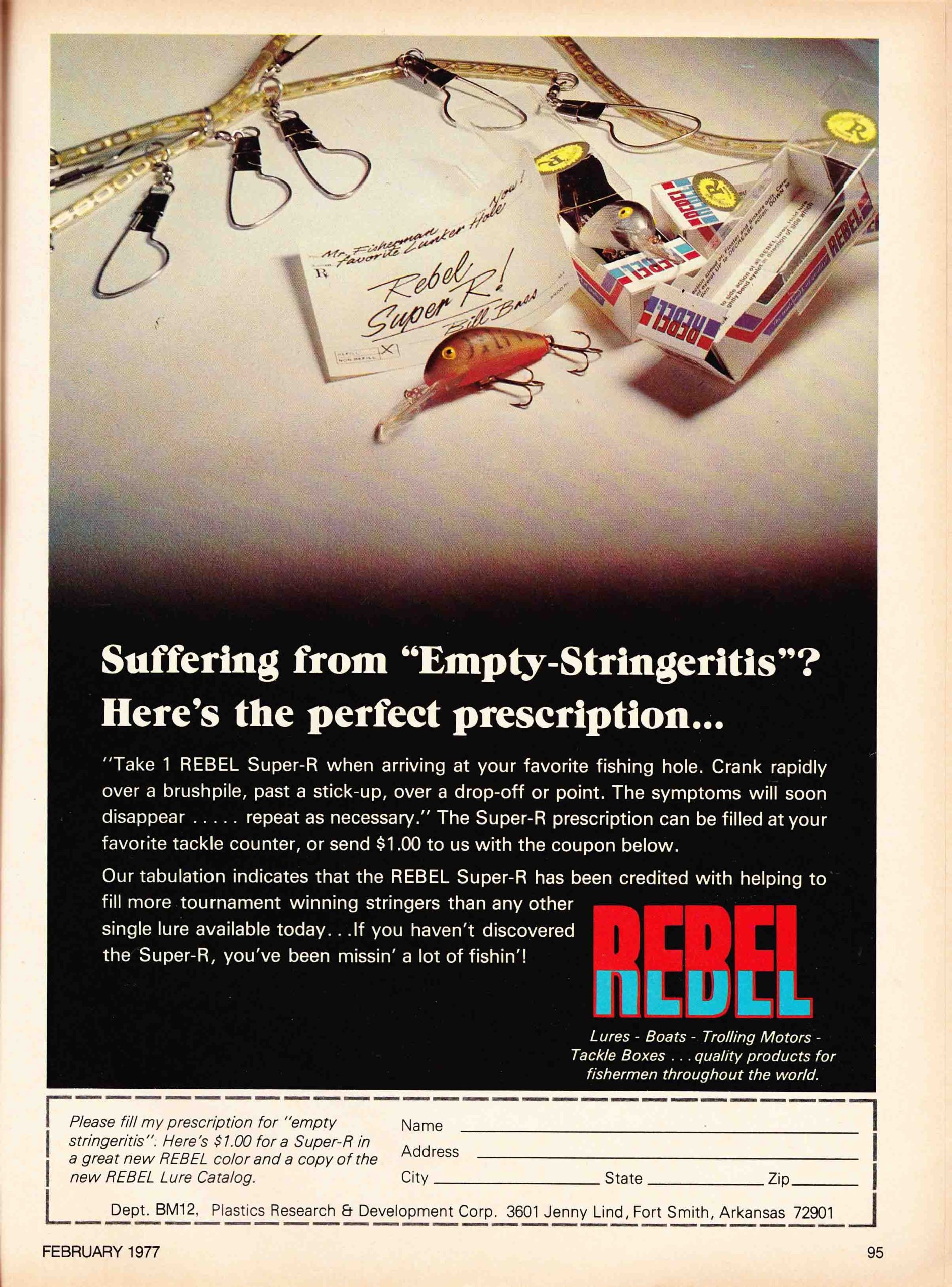 Rebel Advertisements 1977 - Bass Fishing Archives Retro Ads