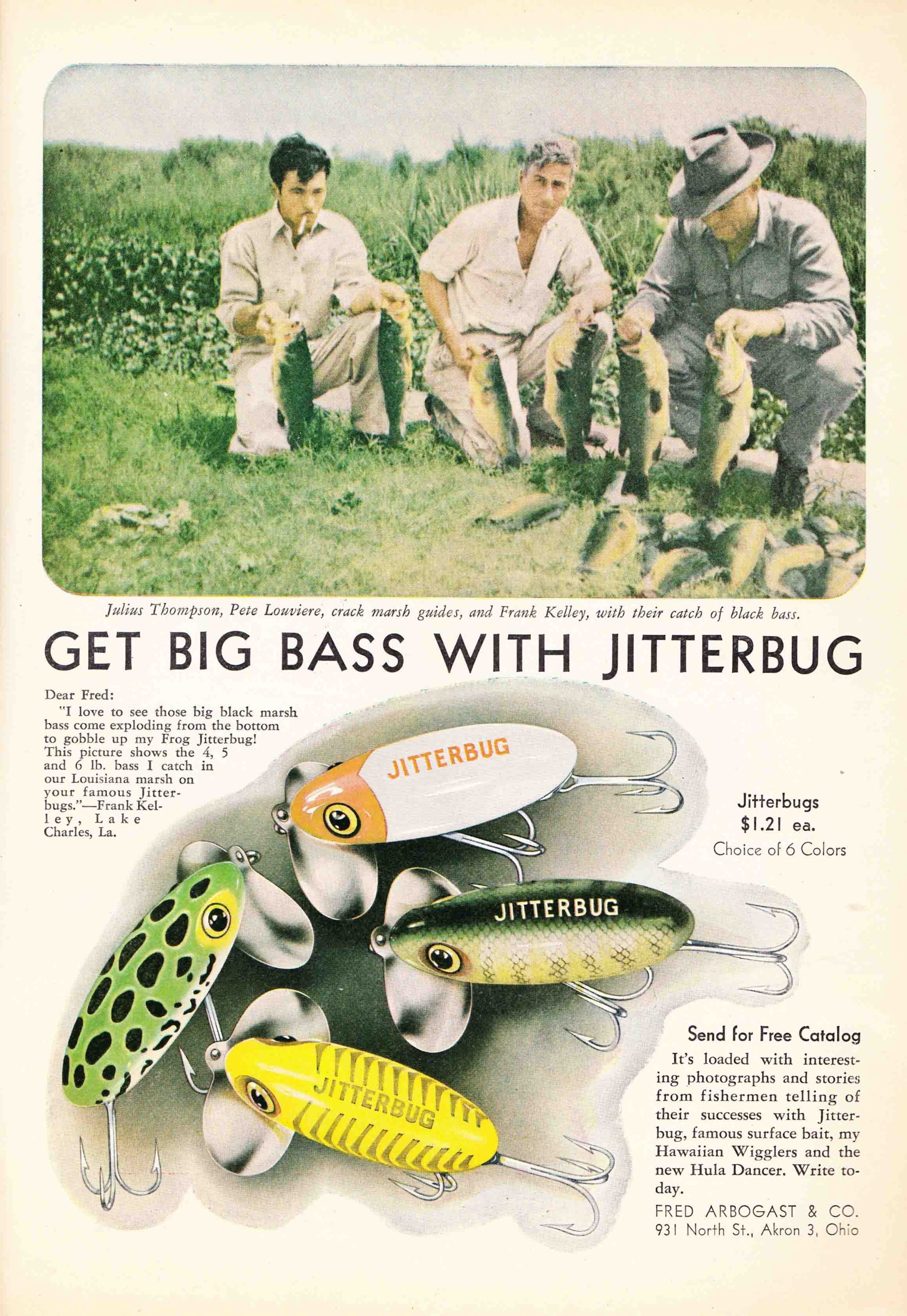 Fred Arbogast Jitterbug 1947 - Bass Fishing Archives Fred Arbogast