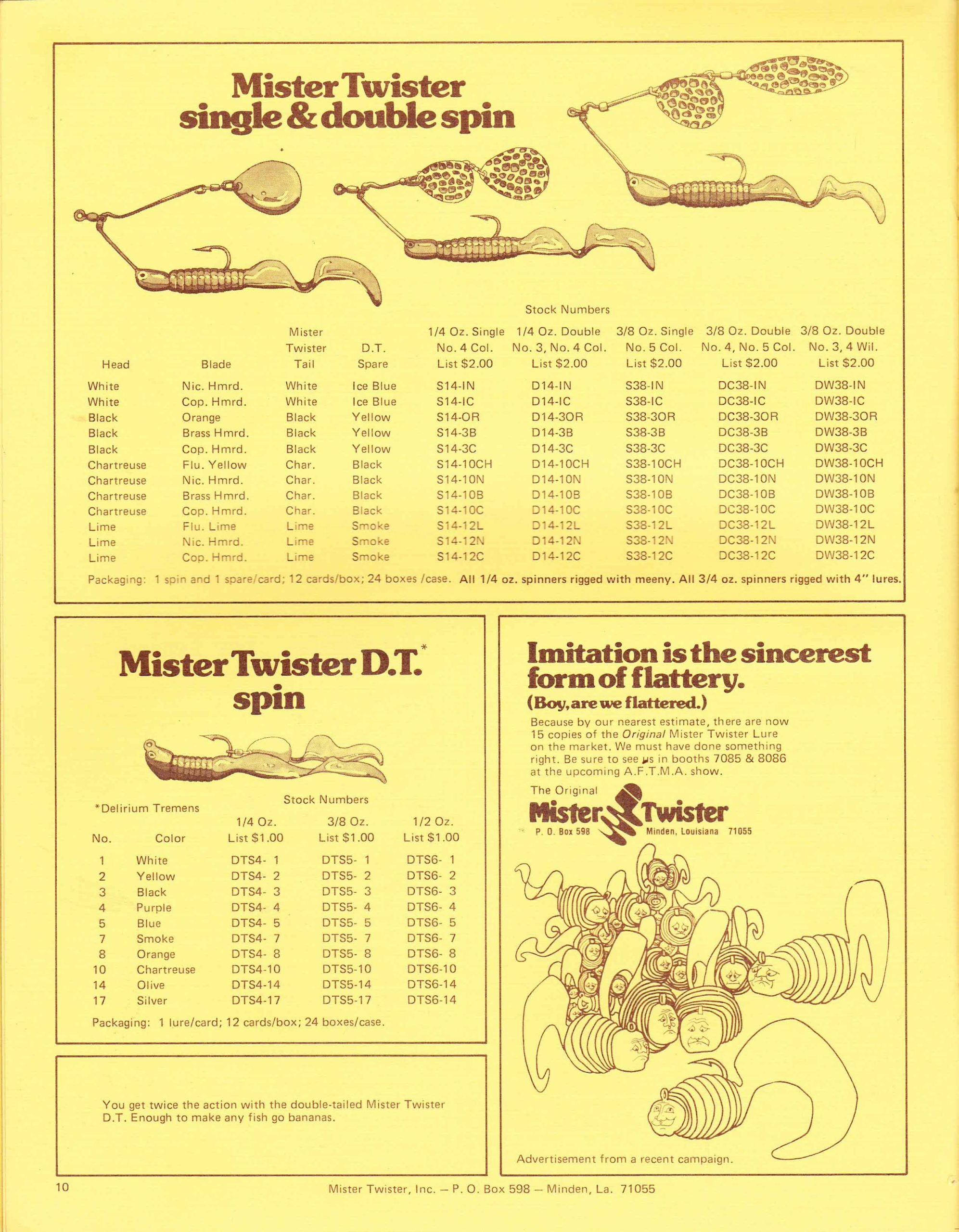 Early Mister Twister - Bass Fishing Archives Bass Tackle Catalogs