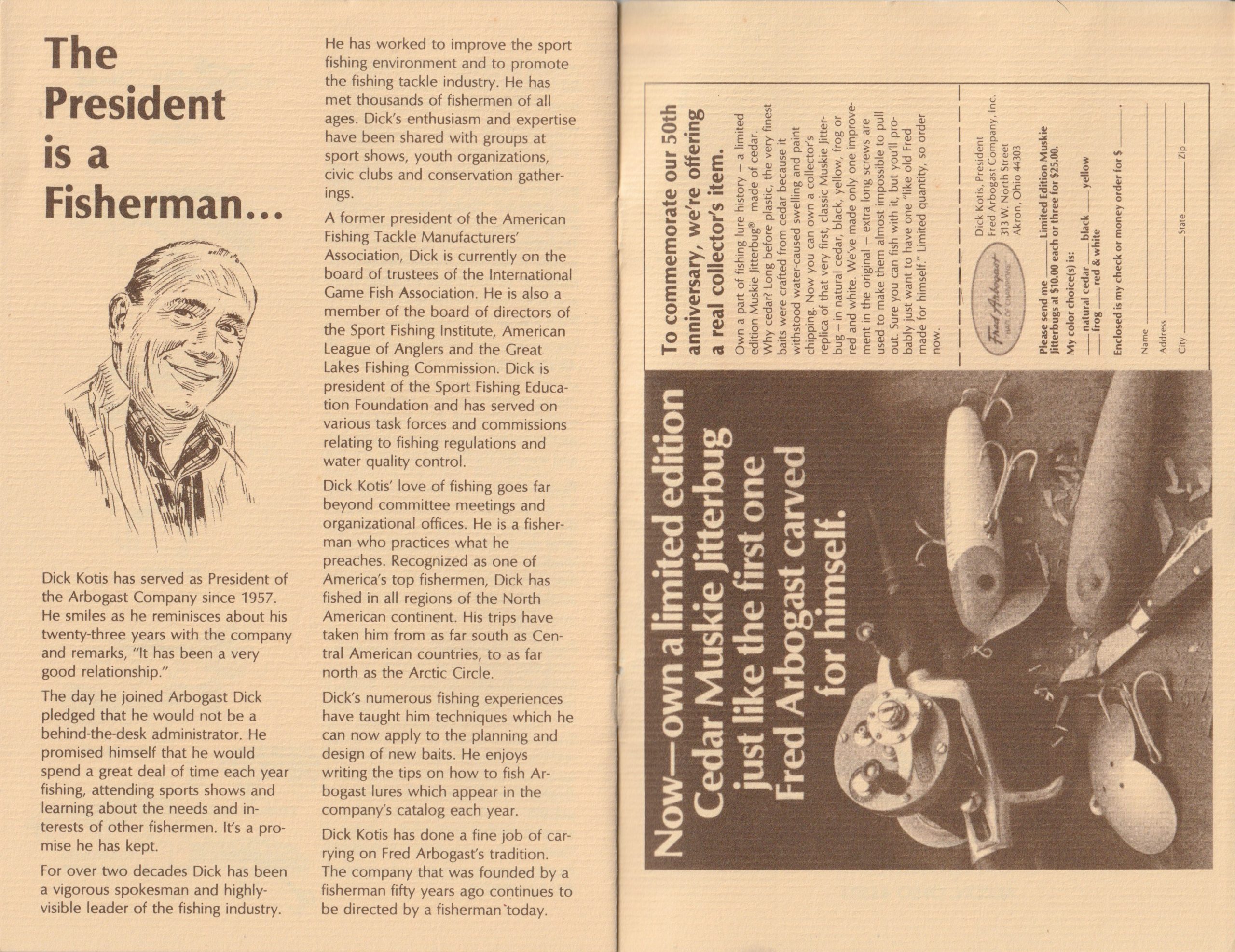 Arbogast "The First Fifty Years" - Bass Fishing Archives Fred Arbogast