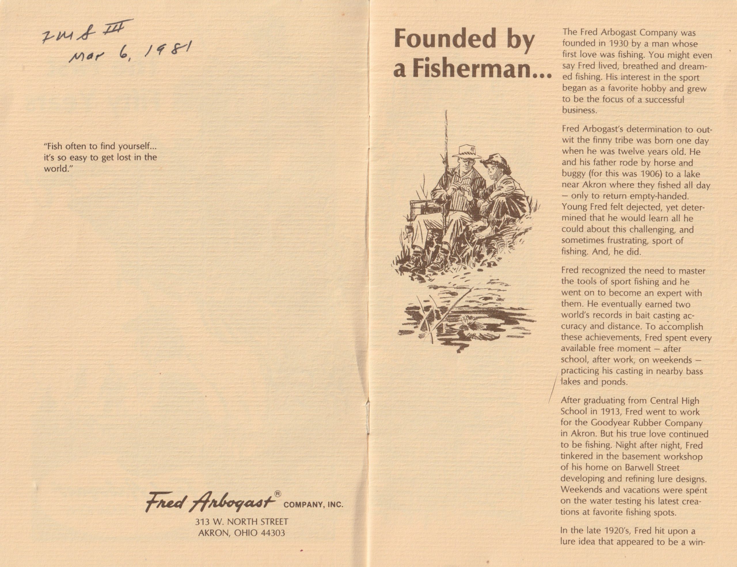 Arbogast "The First Fifty Years" - Bass Fishing Archives Fred Arbogast