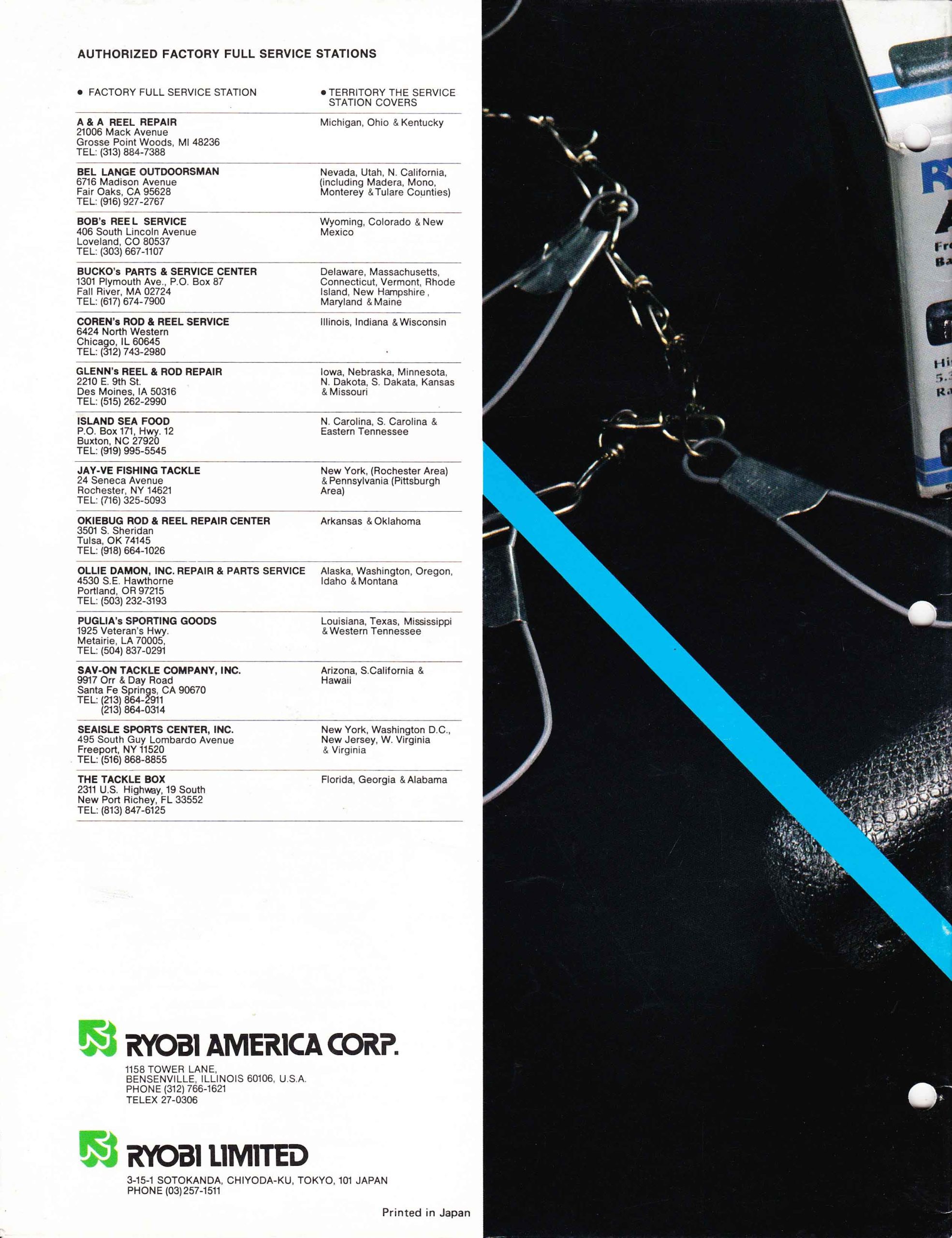 Ryobi Reels and Rods 1982 - Bass Fishing Archives Ryobi