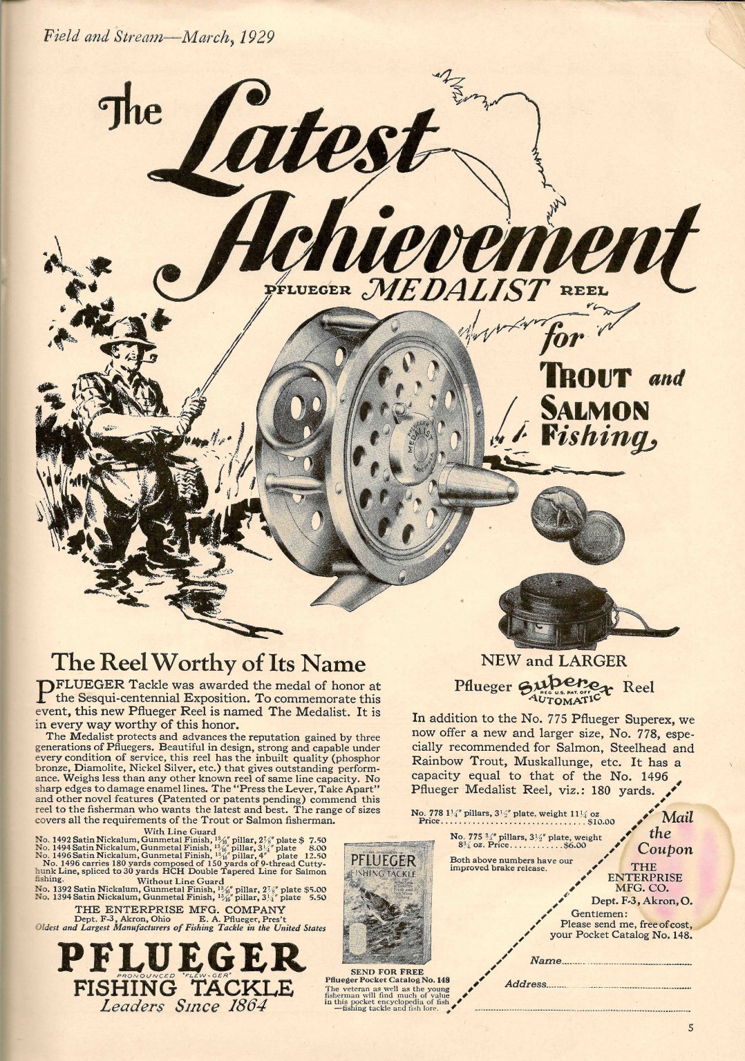 The Pflueger Medalist Fly Reel - Bass Fishing Archives Retro Ads