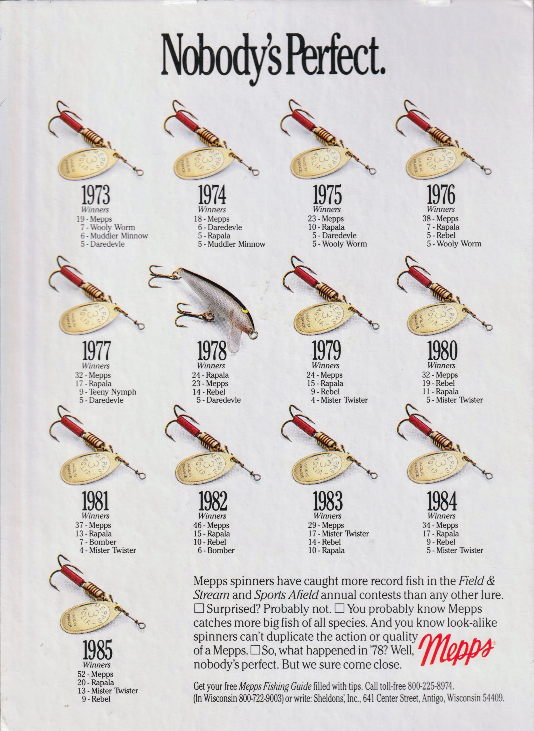 Mepps - Nobody's Perfect - Bass Fishing Archives Retro Ads