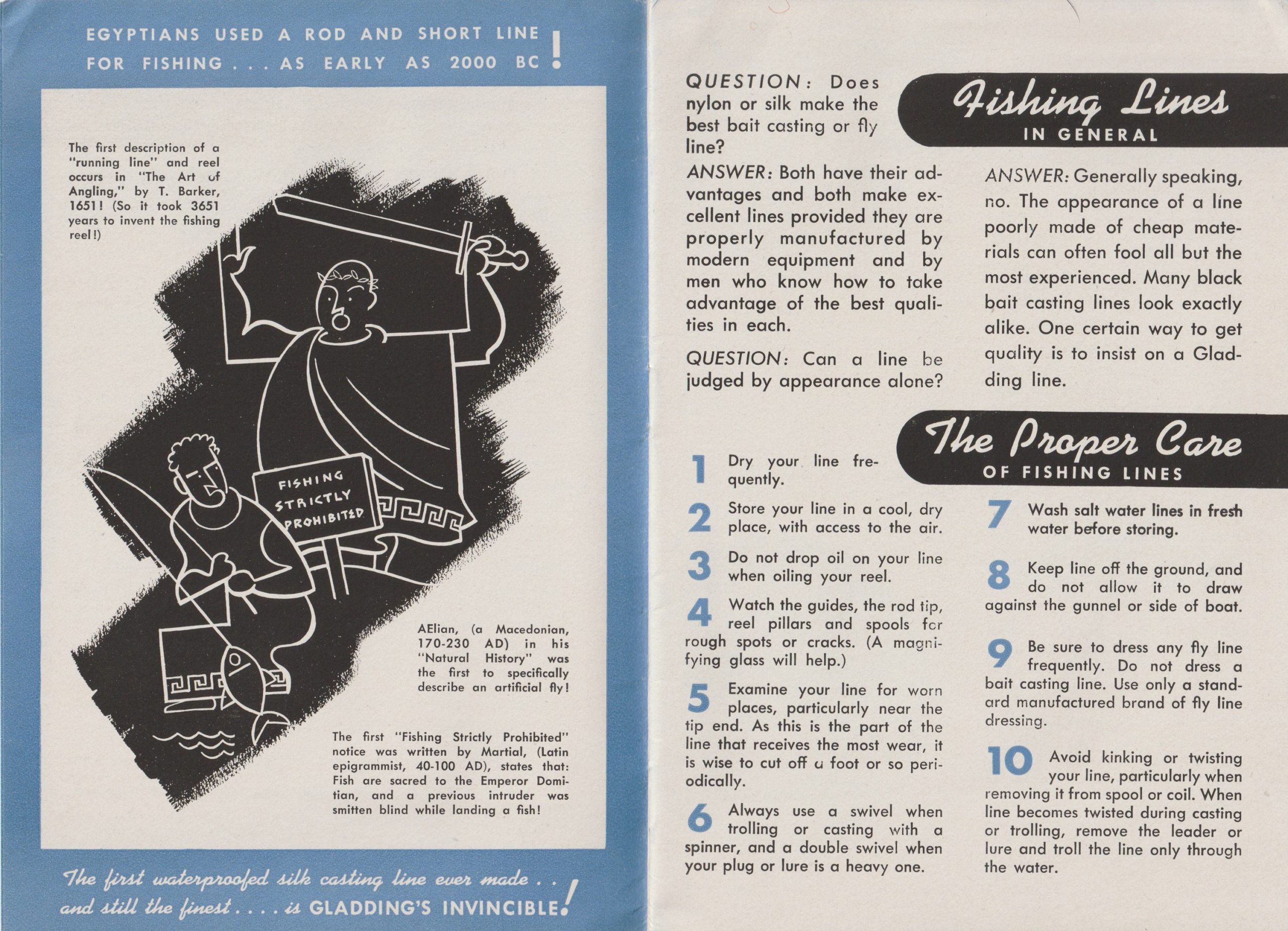 Fish Line Facts by Gladding - Bass Fishing Archives Tackle History