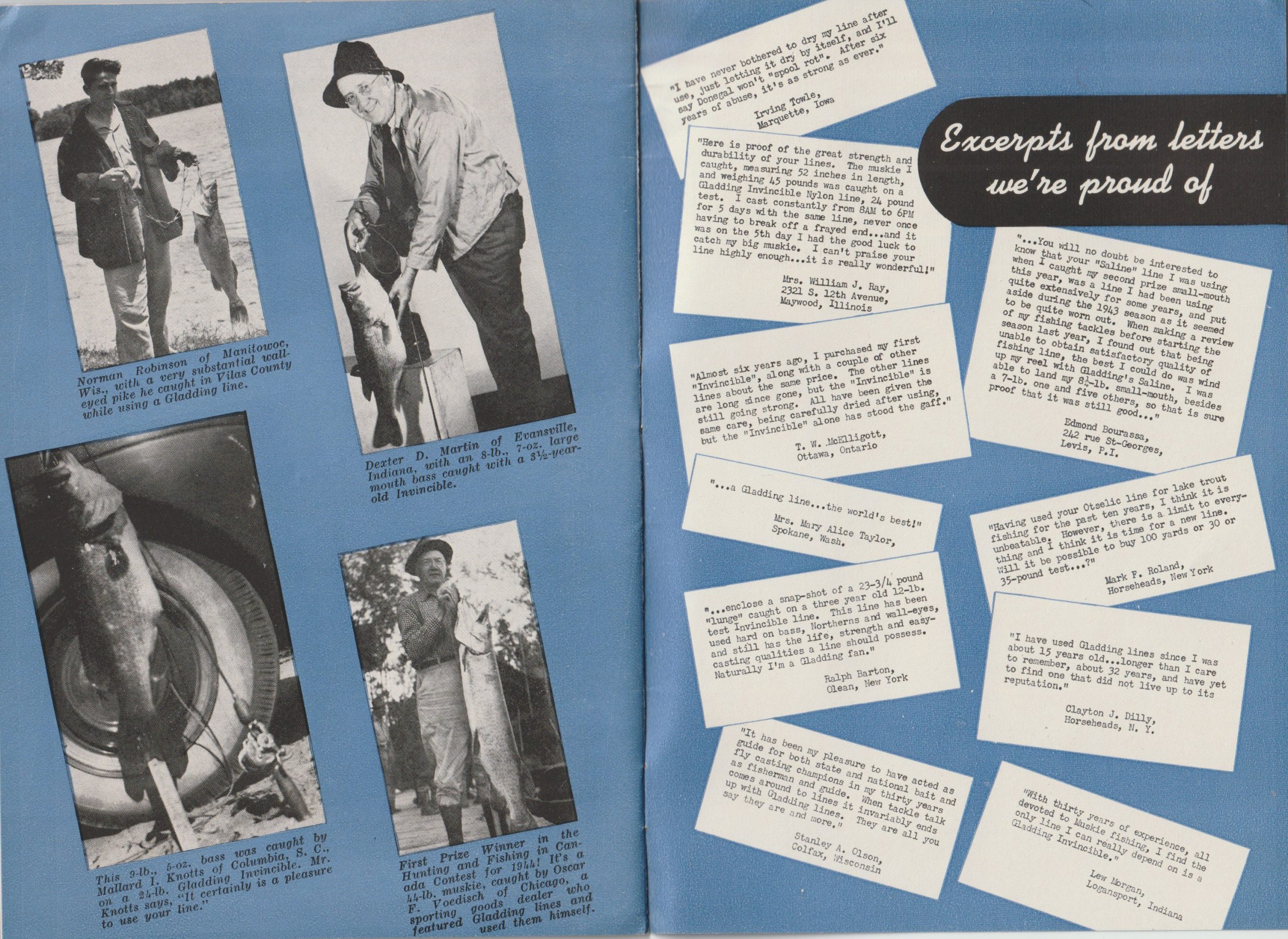 Fish Line Facts by Gladding - Bass Fishing Archives Tackle History