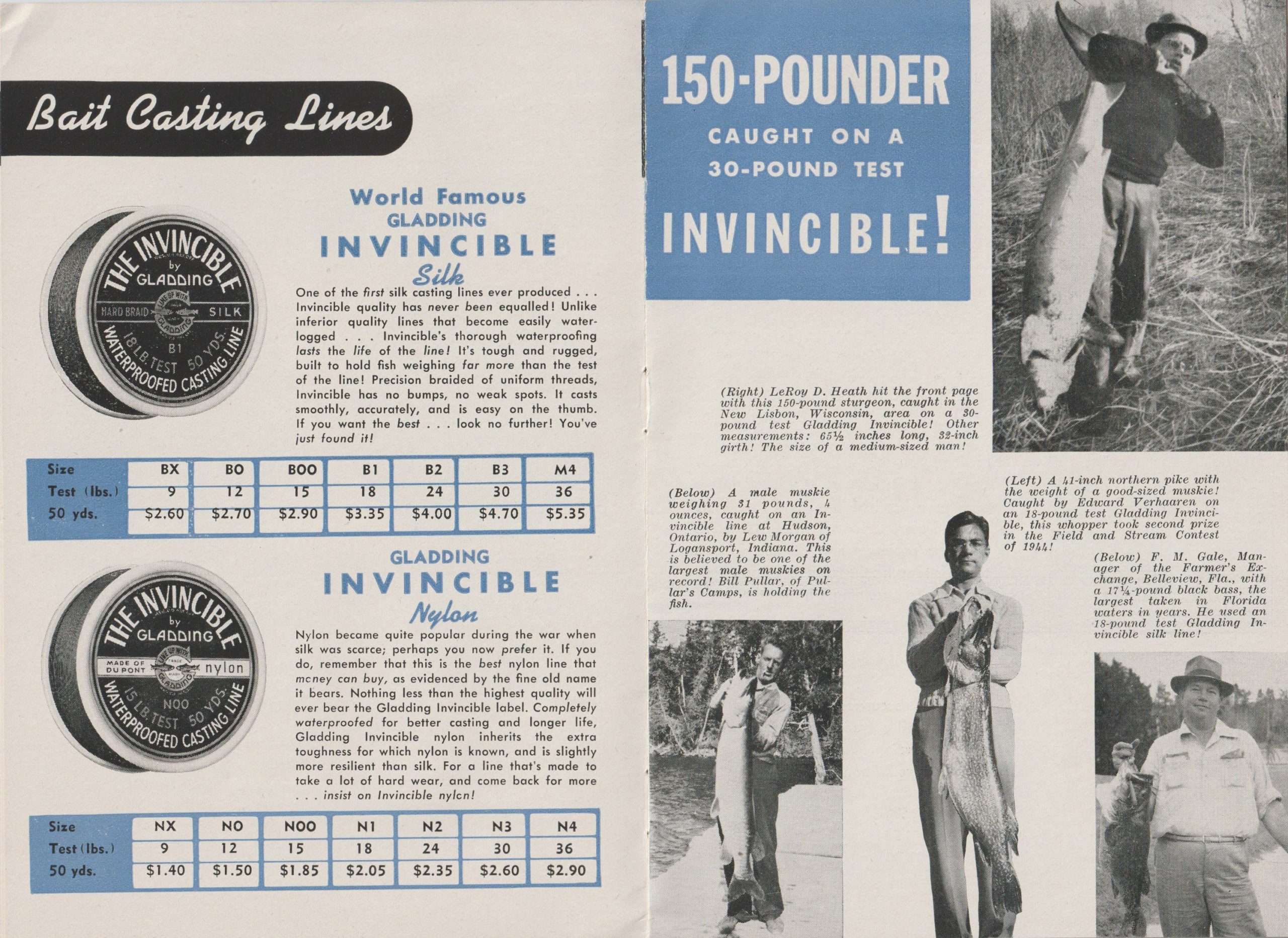 Fish Line Facts by Gladding - Bass Fishing Archives Tackle History
