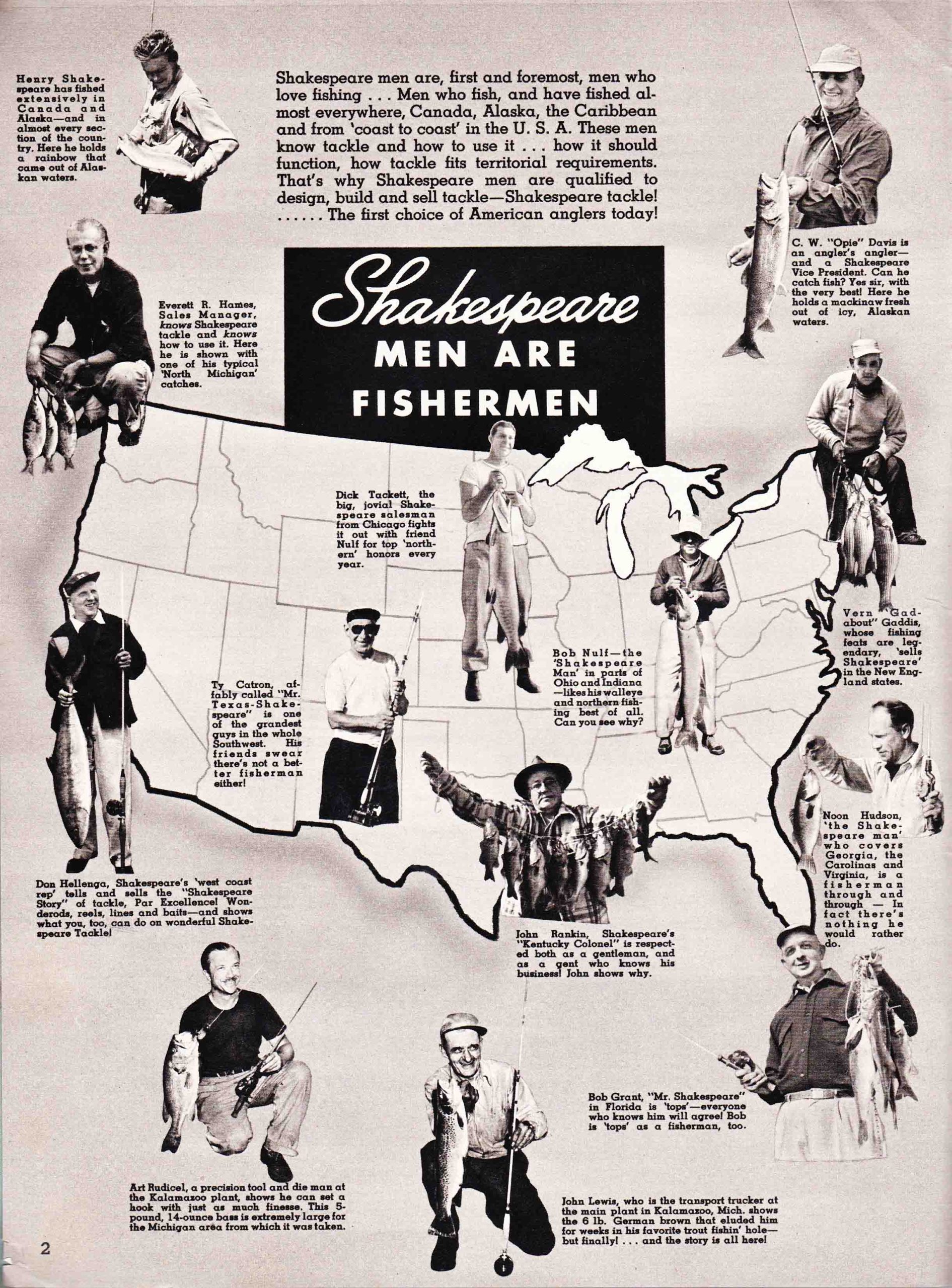 Shakespeare Fishing Tackle 1953 - Bass Fishing Archives Bass Tackle ...