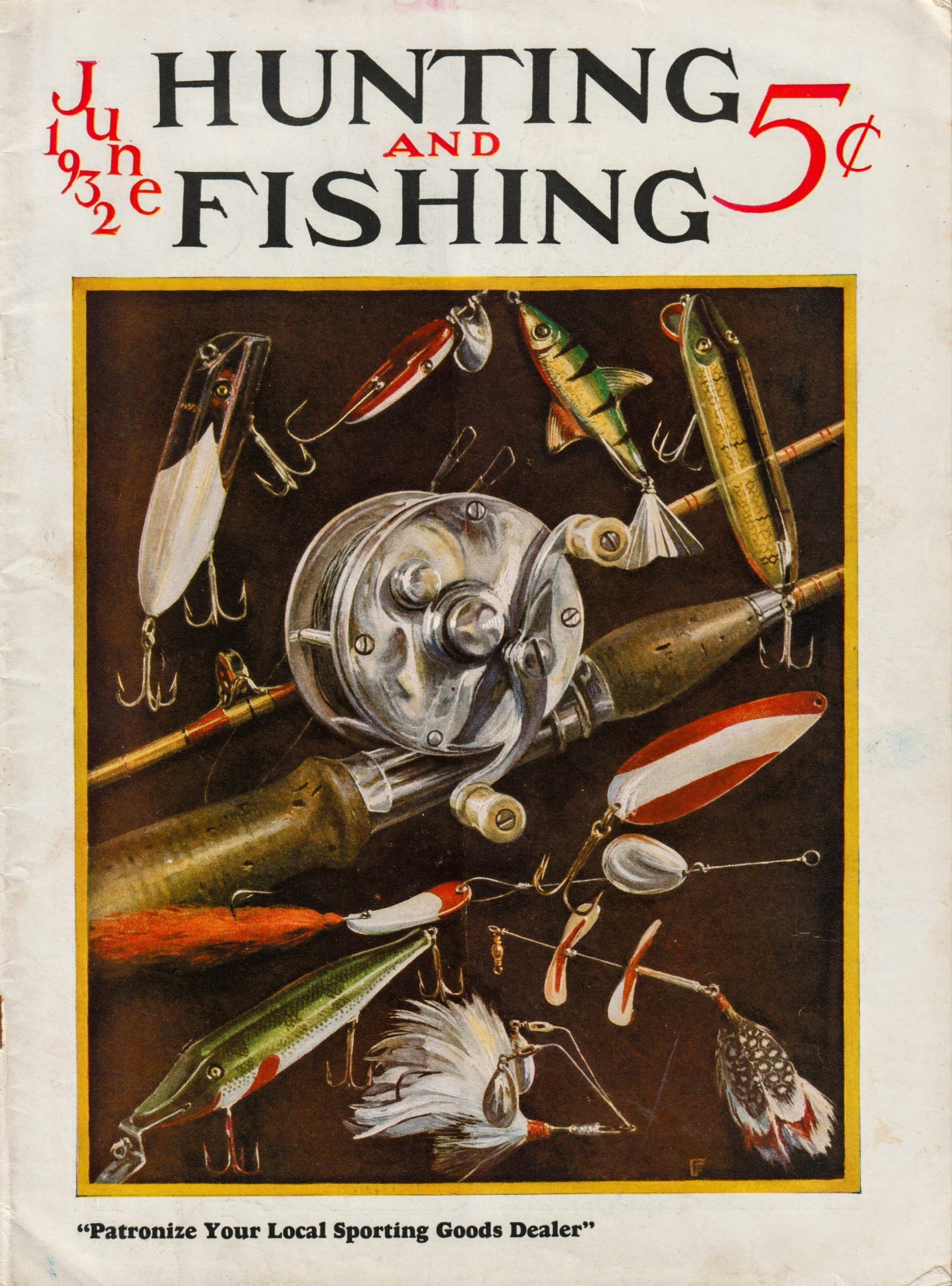 June 1932 Hunting and Fishing Magazine Cover - Bass Fishing Archives ...