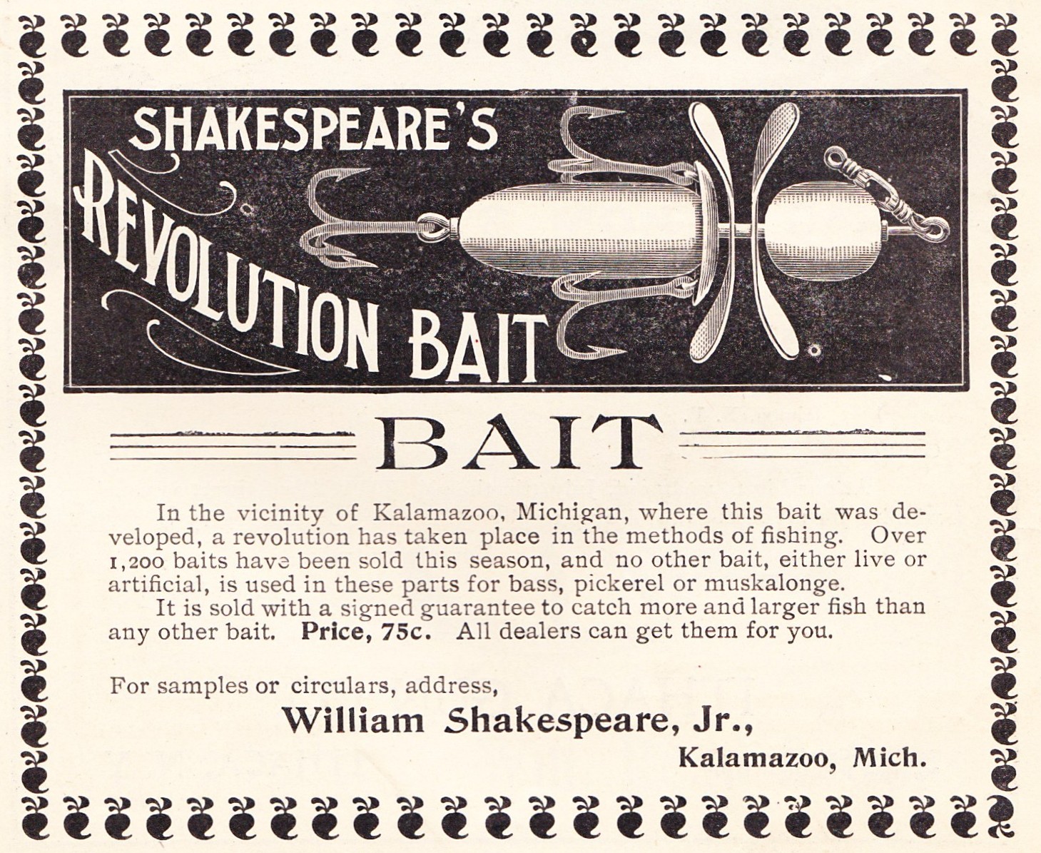More Early Shakespeare Ads – 1900 - Bass Fishing Archives Tackle History