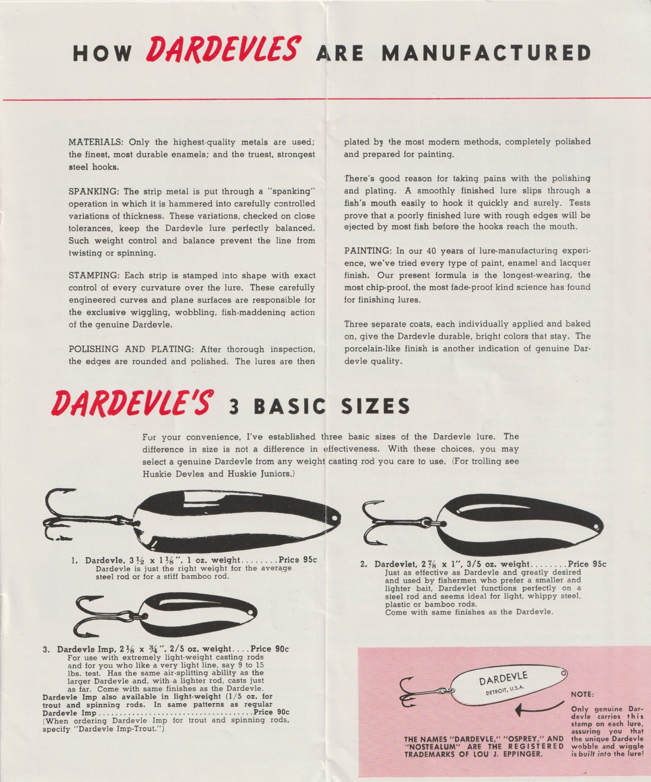 1952 Eppinger Dardevle Brochure - Bass Fishing Archives Eppinger Dardevle