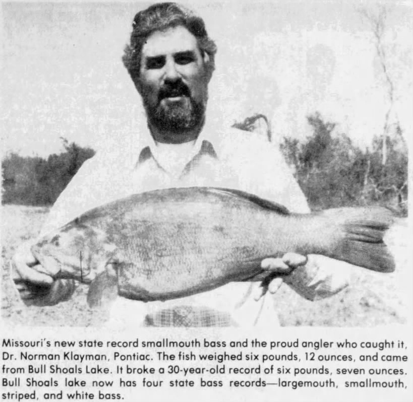 Missouri Record Smallmouth 1983 - Bass Fishing Archives Friday Finale