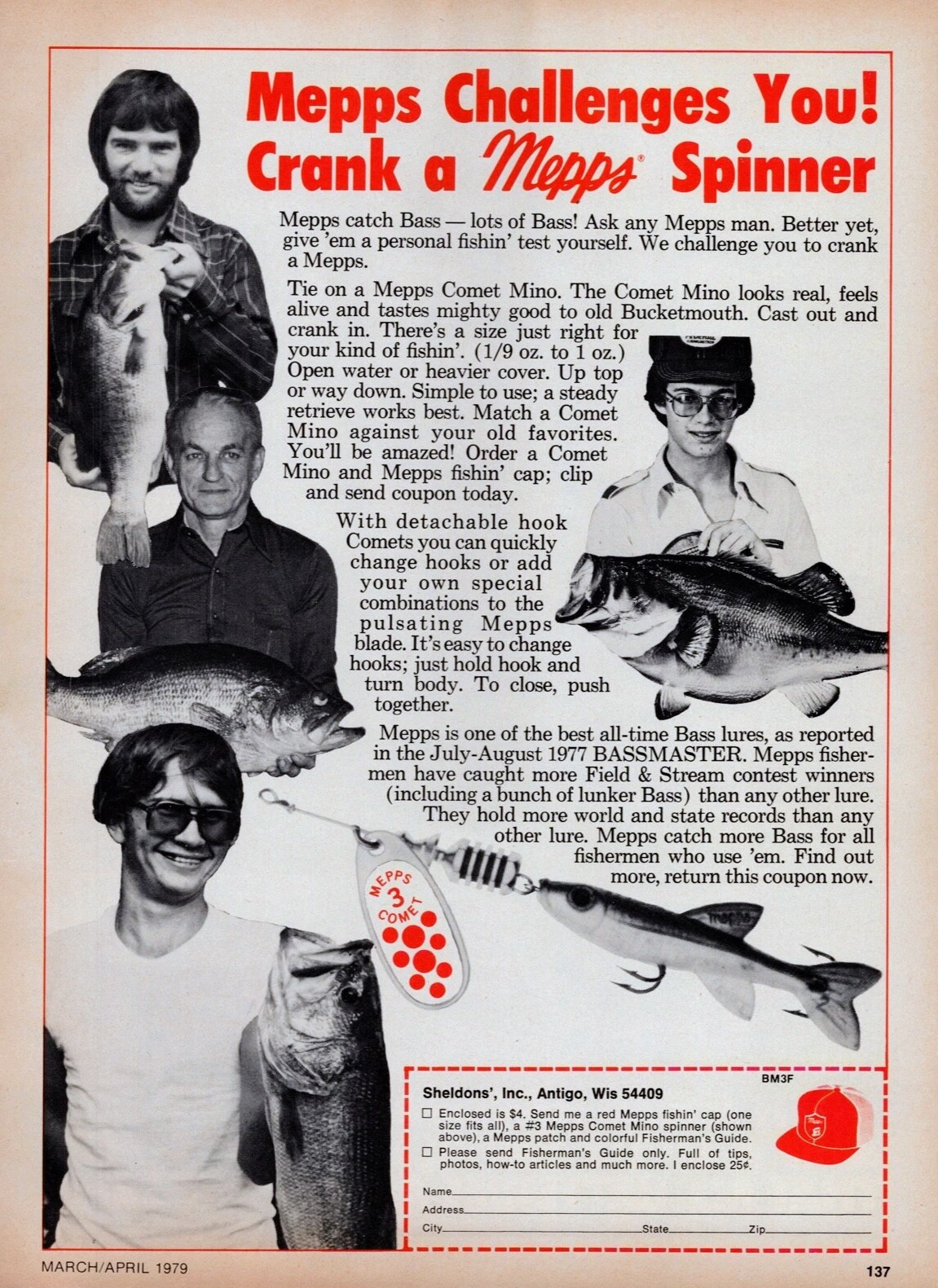 Mepps Mino Bass Ad - Bass Fishing Archives Retro Ads