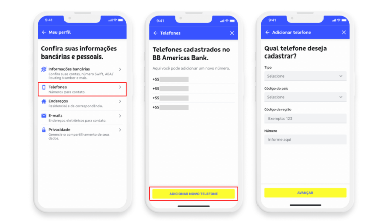 How to View and Edit Your BBA Information on the BB S.A. App - BB Americas Bank