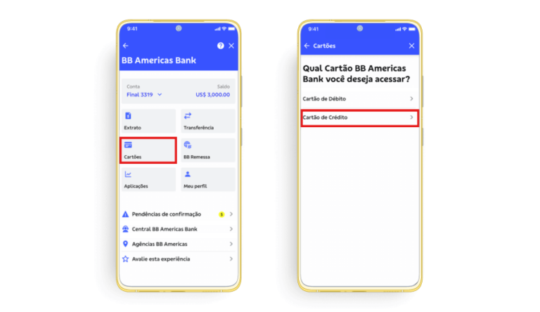 Como pagar a fatura do cartão de crédito no App BB S.A. - BB Americas Bank