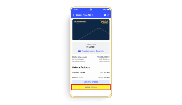 How to Pay the Credit Card Statement in the BB S.A. App - BB Americas Bank