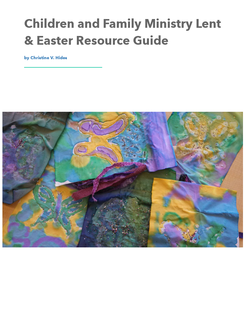 Lent Resource Guide for Children and Family Ministries