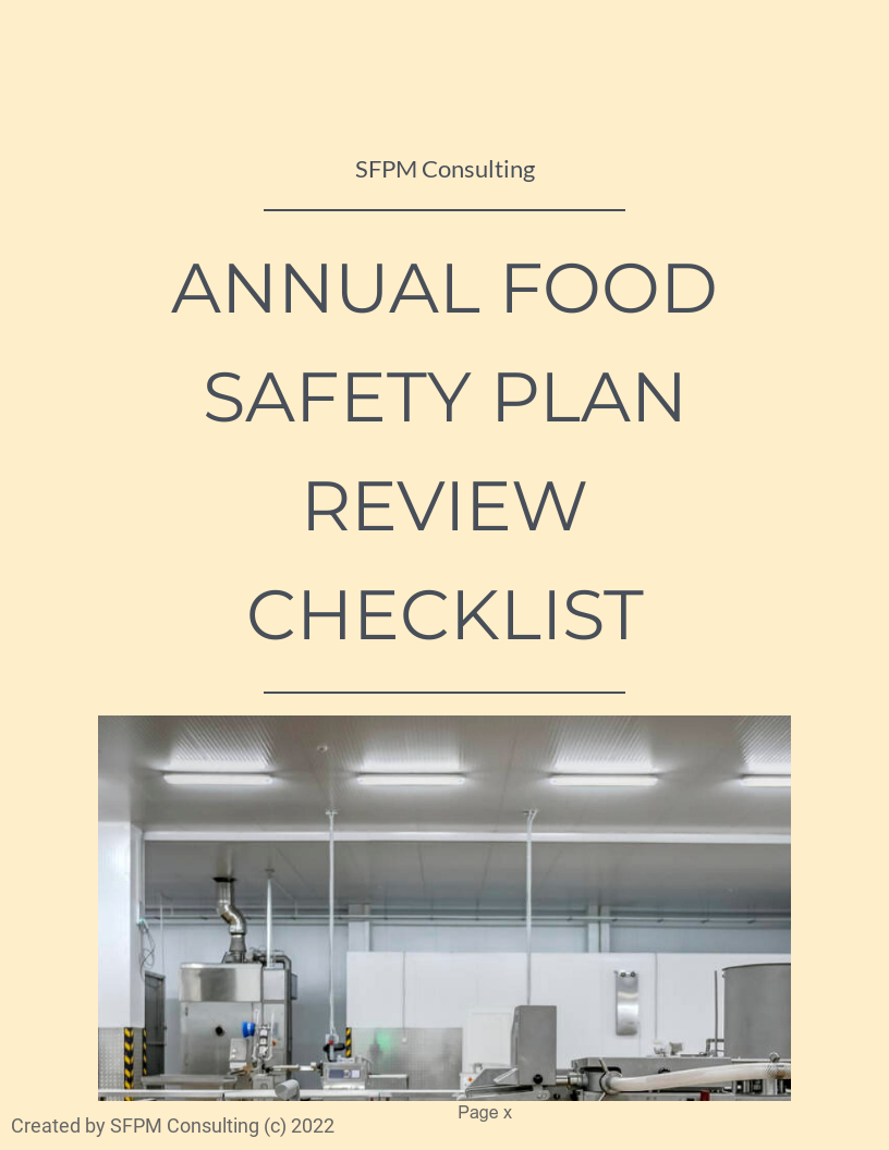 Food Safety Plan Annual Review Checklist