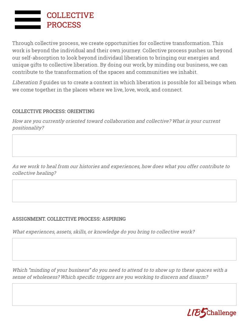 LIB5 worksheet- 5: COLLECTIVE PROCESS