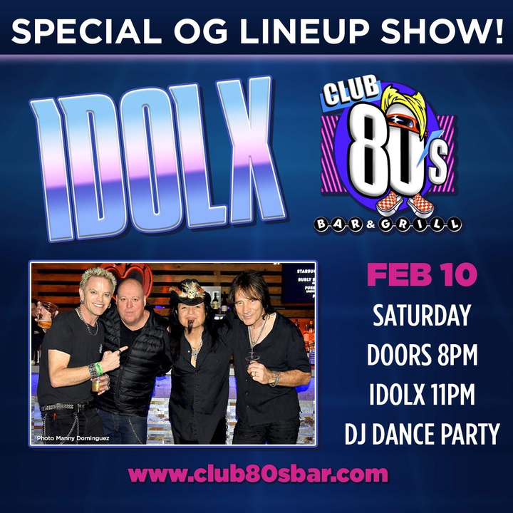 IDOL X - the Billy Idol Live Experience Corona Tickets, Club 80's Bar ...
