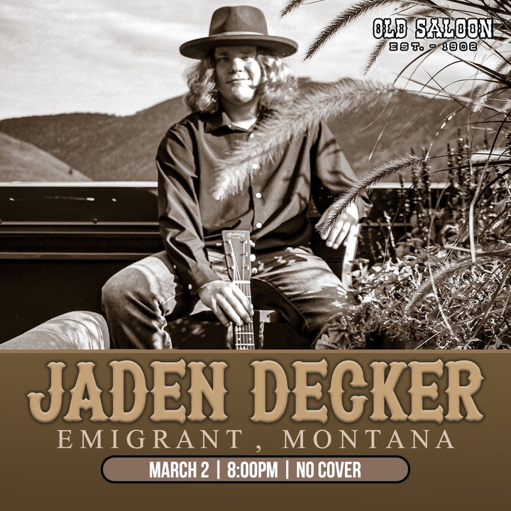 Jaden Decker Emigrant Tickets, Old Saloon Mar 02, 2024 | Bandsintown