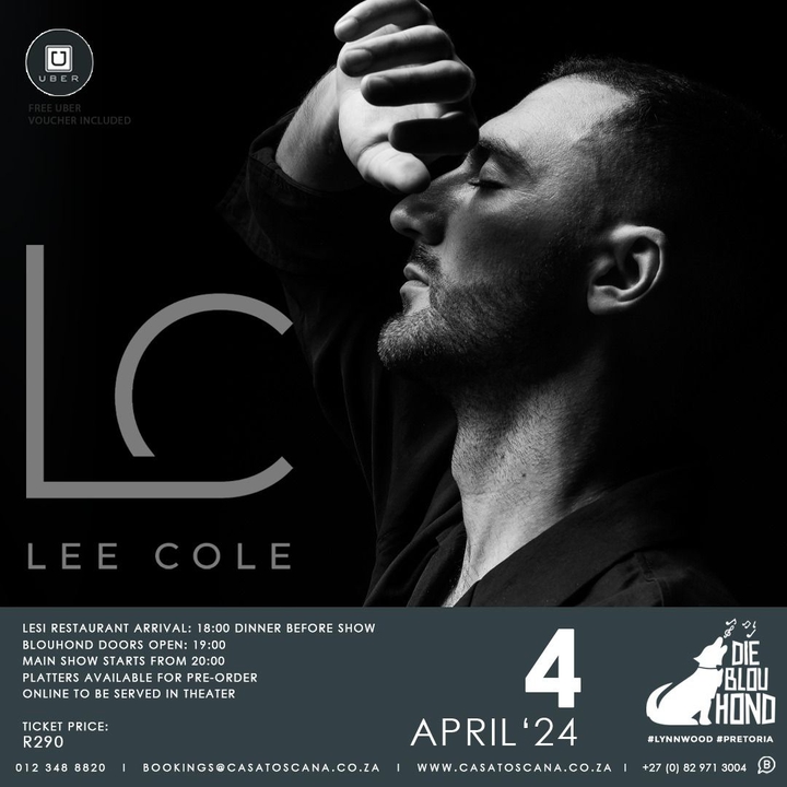 Lee Cole Pretoria Entradas, Casa Toscana Lodge, Die blou hond Theatre ...